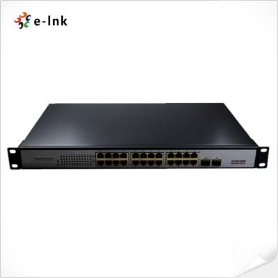 China 24 Port PoE Ethernet Switch 2 SFP Fiber Industrial Grade 802.3at 6KV Protection for sale