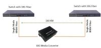 China 10G Base T to Base R Media Converter Multi Rate Support 10G 5G 2.5G 1G with SFP Slot Low Power Plug and Play for sale