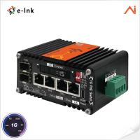 China 4-Port 10/100/1000Base-T IEEE802.3at PoE+ 30W to 1-Port 100/1000BASE-X 
Mini Industrial AI Smart Managed PoE+ Ethernet Switch with Voltage Booster for sale