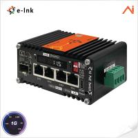 China 4-Port 10/100/1000Base-T IEEE802.3bt PoE++ 60W to 1-Port 100/1000BASE-X 
Mini Industrial AI Smart Managed PoE++ Ethernet Switch with Voltage Booster for sale