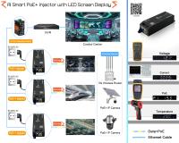 China AI Smart 1-Port Gigabit PoE+ 30W LED Display Industrial Wall-Mount PoE Injector for sale