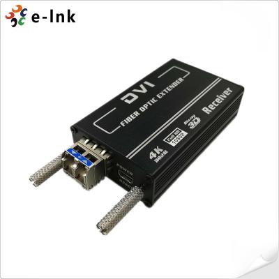 China Mini 4K 2K DVI Fiber Converter Transceiver Audio Over Fiber Extender SM10 80KM for sale