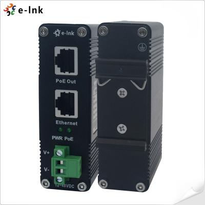 China DIN Rail Industrial 802.3at 30W Gigabit PoE Injector Adapter 12~48V DC Power Booster Outdoor factory price for sale