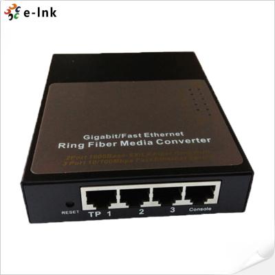 China 1000M Ring Type 3-Port RJ45 Media Converter With 2-Port SFP Fiber for sale