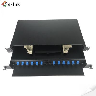 China 19Inch Fiber Patch Panel FPP Rack Mount Drawer Type 12-144 Ports With SC Adapter for sale