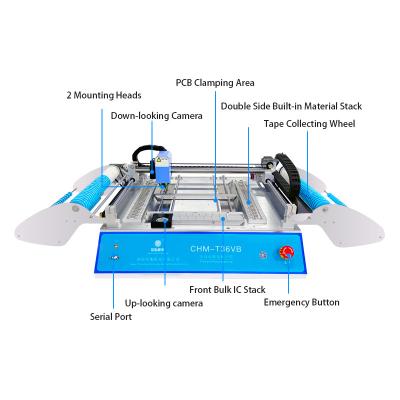 China Double Sided SMT Assembly CHMT36VB Desktop Pick and Place Machine 58 Feeders 4000cph for sale