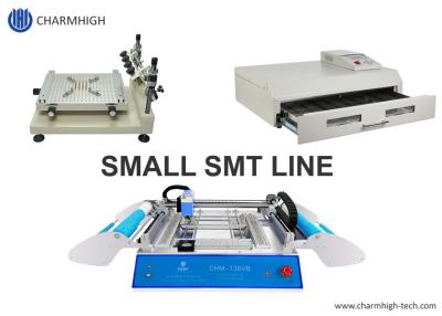 China CHARMHIGH 3-in-1 SMT Production Line with 3040 Stencil Printer, CHMT36VB Pick and Place Machine, and T962C 2500W Reflow Oven for sale