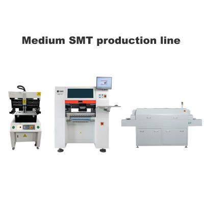 China Medium SMT Line 3250 Printer 6 Head Pick and Place Machine 830 Reflow Oven 18400CPH for sale