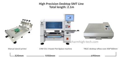 China CHM-551 4-Head SMD Pick and Place Machine with 8850 CPH Speed and ±0.06mm Accuracy for 0201 Components for sale