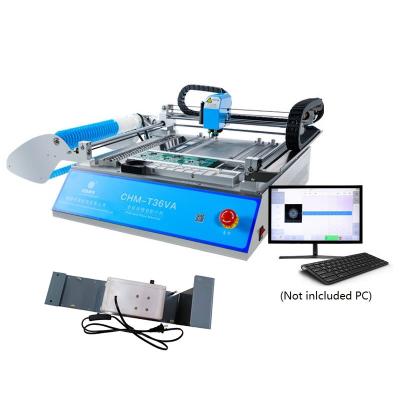 China CHMT36VA Desktop SMT Pick and Place Machine with Vibration Feeder, 355mm × 355mm PCB Area, ±0.025mm Precision for sale
