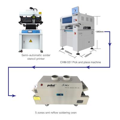 China CHM-551 SMT Assembly Line 4 Head Pick and Place Machine 11500CPH 0201 PCB Mounter for sale
