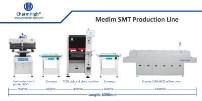 China TC06 6-Head SMT Production Line with 27,800 CPH Speed and 350x300mm PCB Capacity for Medium-Volume PCBA for sale