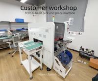 China Semi-auto SMT Assembly Line 6 Head TC06 Pick and Place 27800cph 6 Zone Reflow Oven for sale
