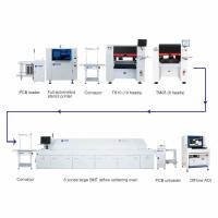 China Large-Scale SMT Production Line 10-Head Pick and Place 50000-60000CPH for PCB Assembly for sale