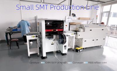 China CHM-551P 4-Head SMT Production Line with F830 Reflow Oven 14400 CPH for PCB Assembly for sale