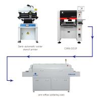 China Semi Auto 3250 Solder Paste Printer with CHM-650 4-Head Pick Place Machine and F530 5-Zone Reflow Oven for sale