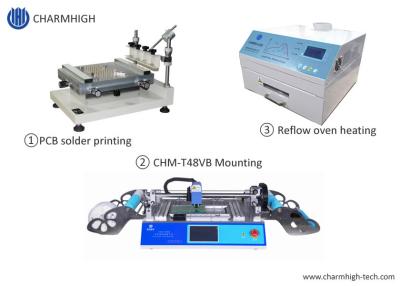 China Desktop SMT Production Line: 3040 Stencil Printer, CHMT48VB Pick & Place Machine with 58 Feeders, CHMRO-420 Reflow Oven for sale