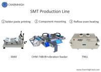 China Complete SMT Production Line with 3040 Stencil Printer, CHMT48VB Pick & Place Machine ±0.025mm, and T961 Reflow Oven for sale