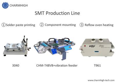 China Complete SMT Production Line with 3040 Stencil Printer, CHMT48VB Pick & Place Machine ±0.025mm, and T961 Reflow Oven for sale