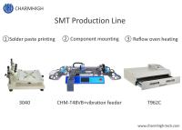 China CHMT48VB SMT Production Line with 3040 Stencil Printer & T962C Reflow Oven - 355×355mm PCB Area, 3000 CPH Placement for sale