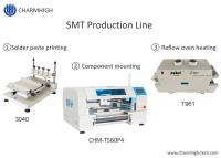 China CHM-T560P4 Desktop SMT Assembly Line with 3040 Stencil Printer, 8000cph Pick and Place Machine, and T961 Reflow Oven for sale