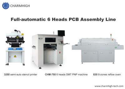 China CHM-750 6-Head SMT Production Line with 13000cph Speed and Auto Nozzle Changer for PCB Assembly for sale