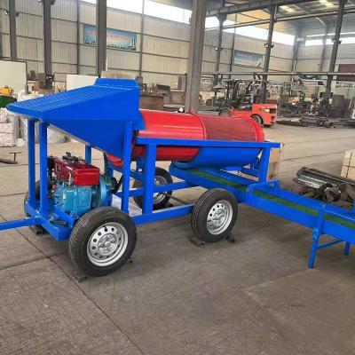 China Small Scale 5-10 Tons Alluvial Gold Washing Plant Mobile Gold Mining Trommel Screen for sale