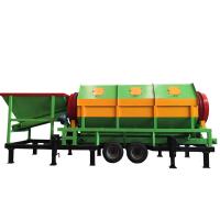 China Requested Discharge Size Mobile Rotary Mining Sand Gravel Stone Drum Compost Trommel Screen for sale