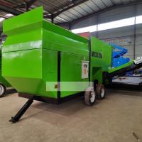 China 6700 KG Firewood Wood Waste Topsoil Sand Gravel Washing Screen Trommel Screen Machine for sale