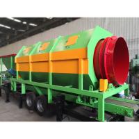 China Requested Discharge Size Mobile Rotary Mining Sand Gravel Stone Drum Compost Trommel Screen for sale
