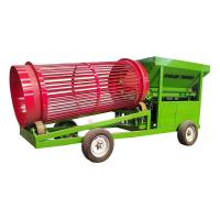 China Mobile Rotary Circular Wood Chips Firewood Trammel Screen with Steel Plate Punch Hole for sale