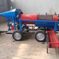 China 4kw Mobile Gold Mining Trommel Washing Plant with Sluice Box Shaking Table Gold Trommel Screen for sale