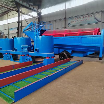 China Rock Feeding Size Less Than 300mm Mobile Trommel Gold Washing Plant with Concentrator for sale