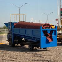 China 50-500 Tons Per Hour Capacity Movable Gold Extraction Equipment Gold Washing Trommel Screen for sale