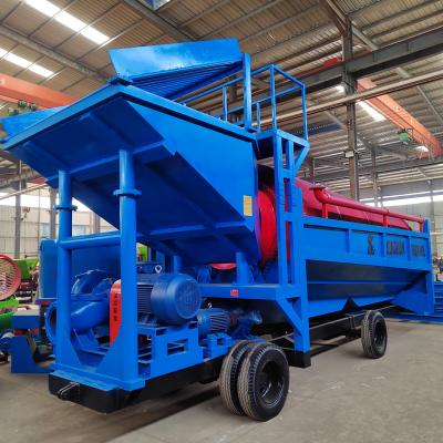 China Gravity Separator 100tph Mobile Gold Sand Washing Drum Machine Australia Gold Tromme Recovery Plant for sale