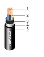 China Armoured Power Cable with 99.95% Copper Conductor, Laser Marking, 15–20×OD Bending Radius for sale
