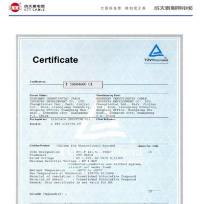 China Halogen-Free Crosslinked Polyolefin Solar Power Cable with 30+ Years Service Life for Solar Power Systems for sale