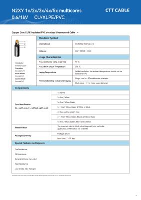 China 1core XLPE 0.6/1kV Insulated Power Cable in Black or Customized Sheath Color for Sample for sale