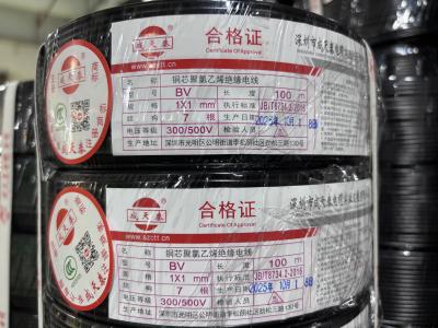 China Copper Conductor With 99.95% Purity Copper Industrial Building wire Standard Delivery Length 100 Meters Per Coil  300 / 500V for sale