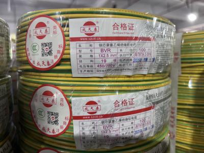 China Indoor and Outdoor Copper Building Wire PVC Insulation Stranded Copper Conductor 450 / 750V for sale