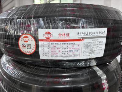 China Black Copper Building Wire Stranded Conductor Round Cable Shape Ideal For Commercial And Residential Electrical 300 / 500 V for sale