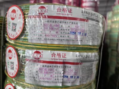 China Domestic Decoration Copper Insulated Construction Wire 100 Meters Per Coil Insulated Copper Wire for Home Electrical Systems 450 / 750 V for sale