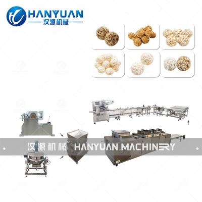 China Fully Automatic Advanced Puffed Rice Making Machine Rice Candy Ball Production Line For Snack Production for sale