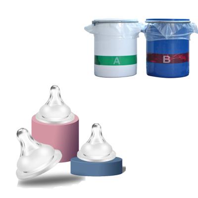 China LSR Liquid Silicone Rubber with 15 Shore Hardness and 1:1 Mixing Ratio for Transparent Baby Nipples for sale
