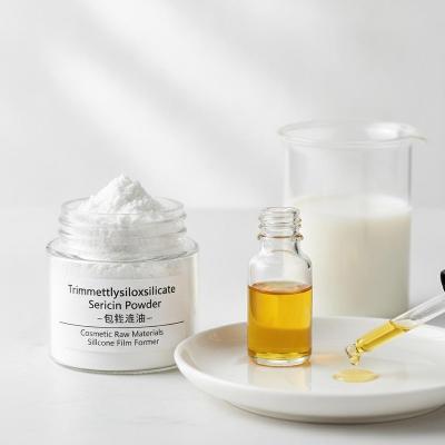China Trimethylsiloxysilicate Cosmetic Raw Materials Silicone Film Former Sericin Powder Soluble In Oil Ideal for Cosmetic Product Manufacturing for sale