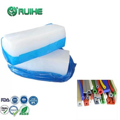 China Transparent Dual Cure Solid Silicone Rubber HTV Silicone Rubber with 600% Elongation for Extrusion and Molding for sale