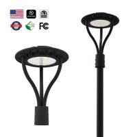 China ETL Outdoor Parking Area Yard LED Post Top Light Us Stock IP65 Aluminum Steel Pole 30W 40W 60W 90W LED Garden Light for sale