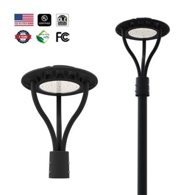 China ETL Outdoor Parking Area Yard LED Post Top Light Us Stock IP65 Aluminum Steel Pole 30W 40W 60W 90W LED Garden Light for sale