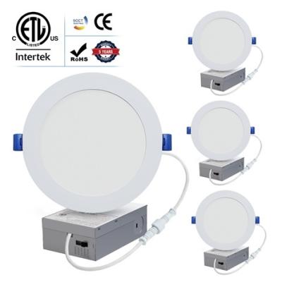China USA In Stock Commercial Flat Brightness Slim Small 5CCT 9w 12w 18w Recessed Round Led Panel Light for sale