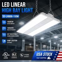 China 300W LED Linear Highbay Light CCT Power Selectable 45000lm UL DLC Premium Anti-Corrosion WF1 for Warehouse Gym Factory for sale